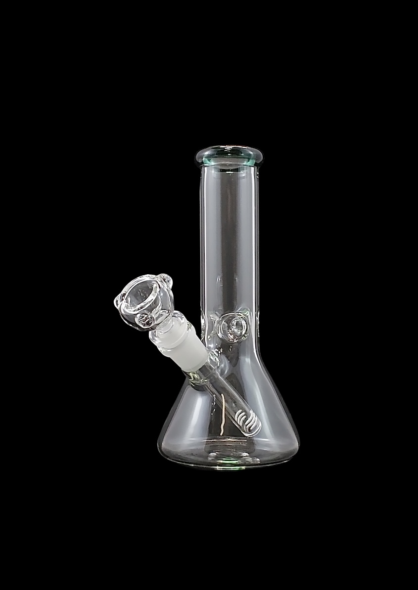 THE MIGHTY QUINN - MINI GLASS BONG WITH COLOR MOUTHPIECE (BONG)